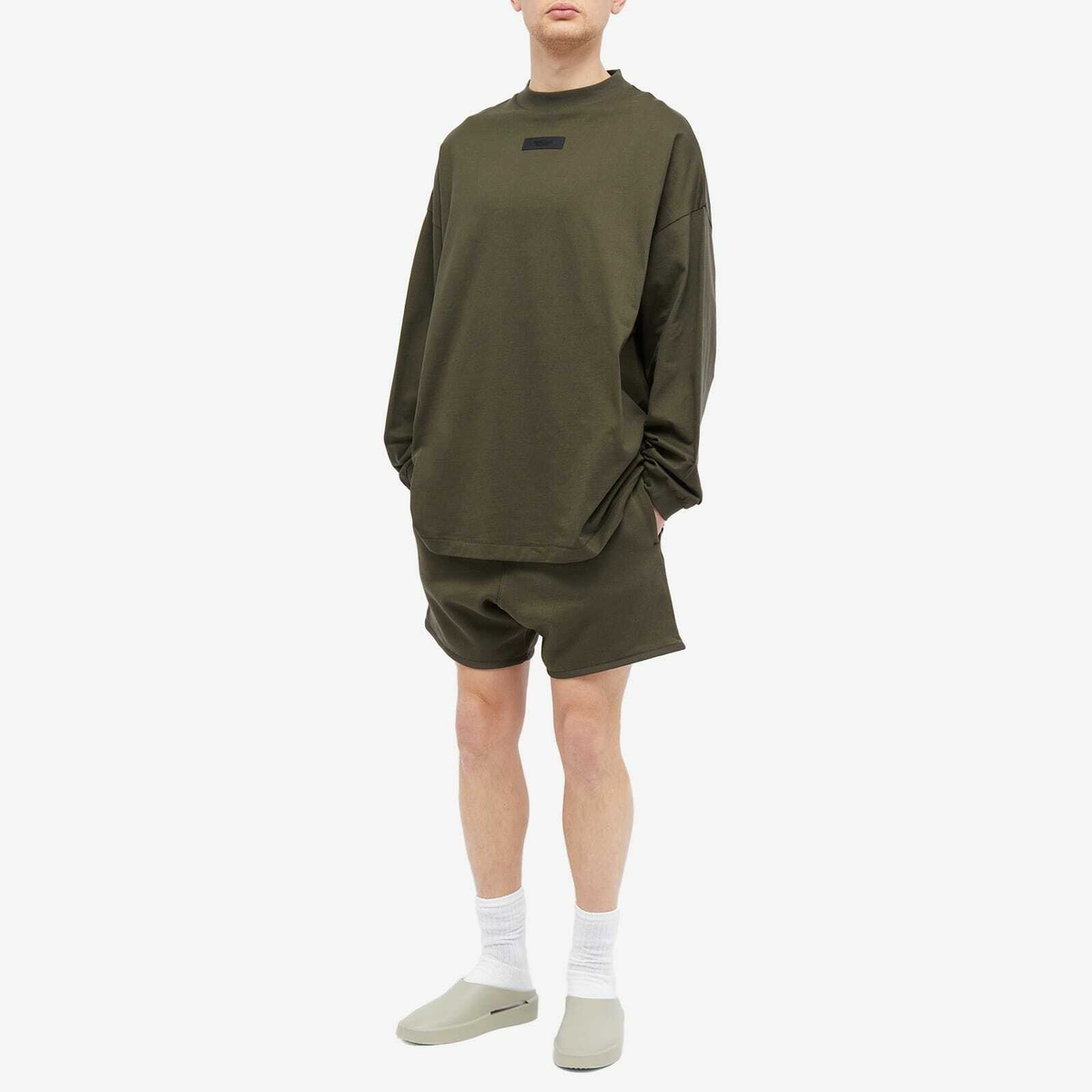 Fear of God ESSENTIALS Men's Spring Tab Long Sleeve T-Shirt in Ink Fear ...