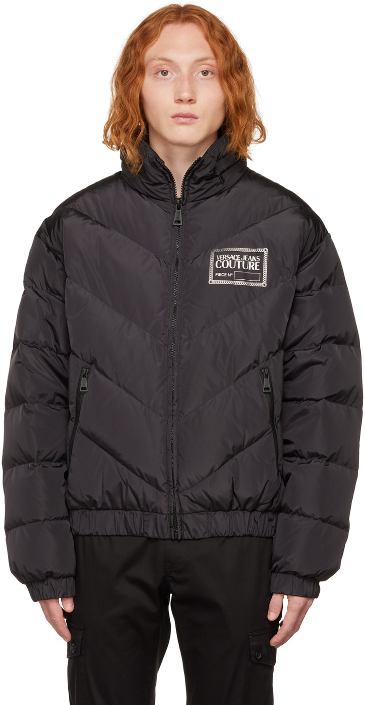 Versace Jeans Couture Black Down Piece Number Jacket Versace