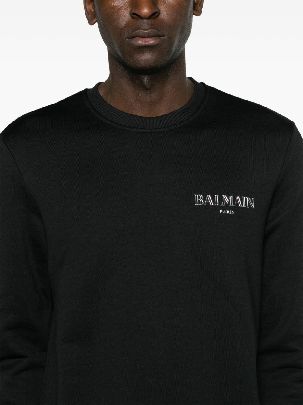Balmain Black Vintage Rubber-Logo Sweatshirt Balmain