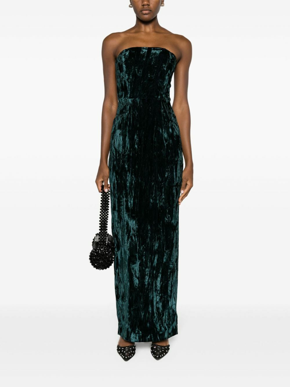 16Arlington Green Samare Feather Trim Velvet Gown 16Arlington