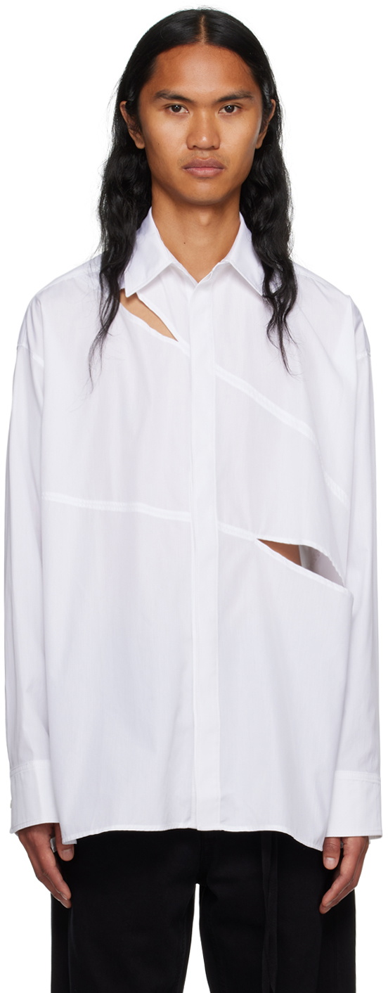 LGN Louis Gabriel Nouchi White Slashed Shirt