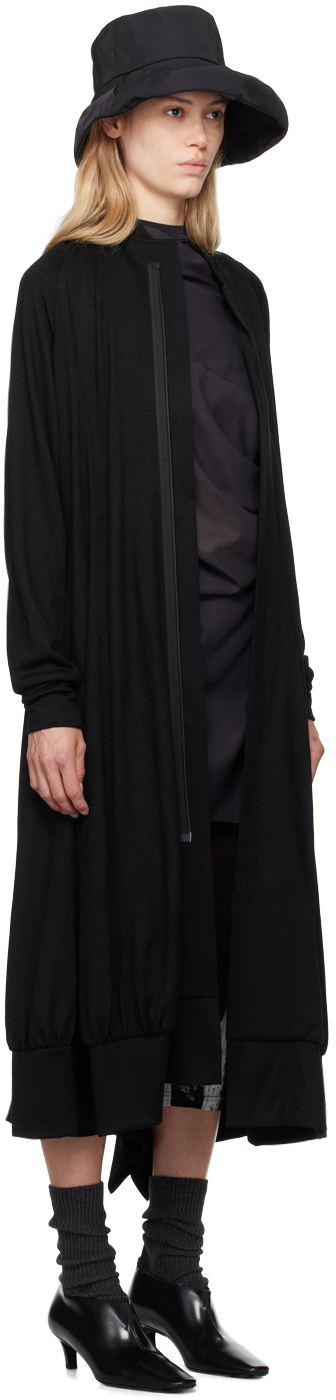 YOHJI YAMAMOTO Black R-Track Maxi Dress Yohji Yamamoto