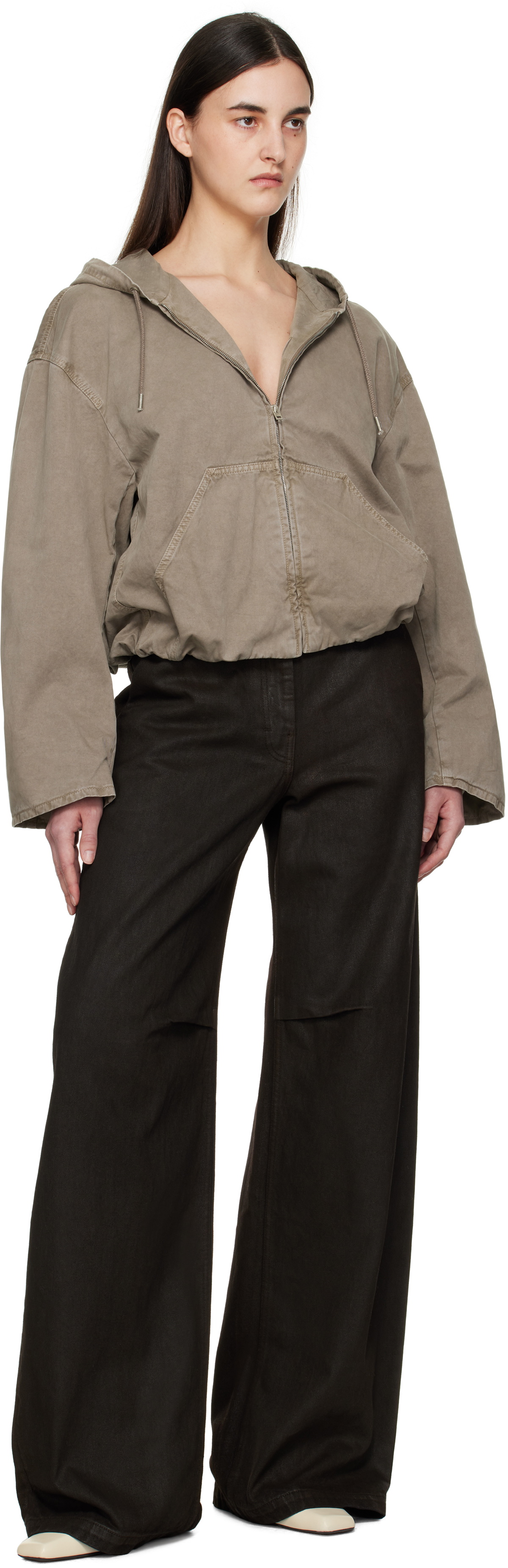 Acne Studios Gray Heavy Twill Bomber Jacket Acne Studios