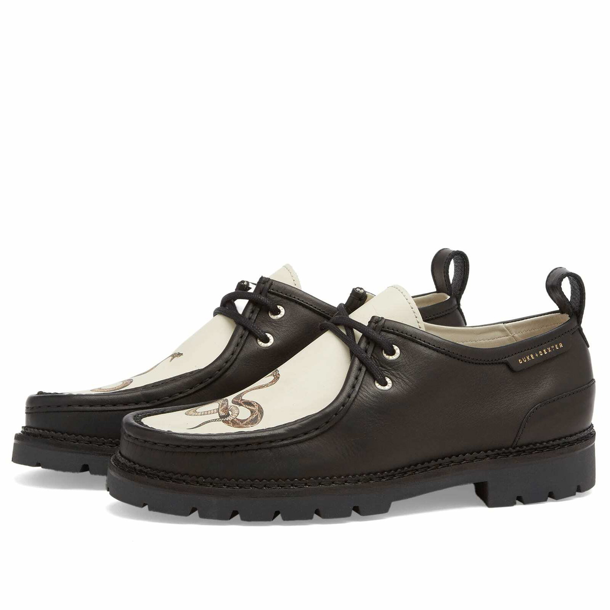 Duke + Dexter Men's Moby Snake Shoe in Black/White Duke + Dexter