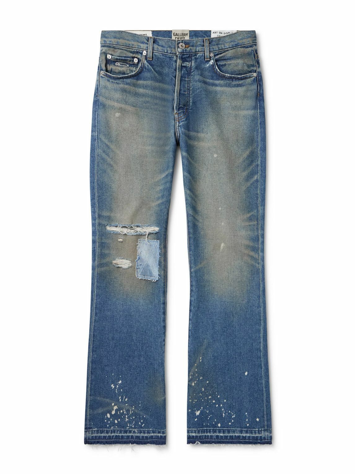 Gallery Dept. - Dagger Bootcut Distressed Patchwork Jeans - Blue ...