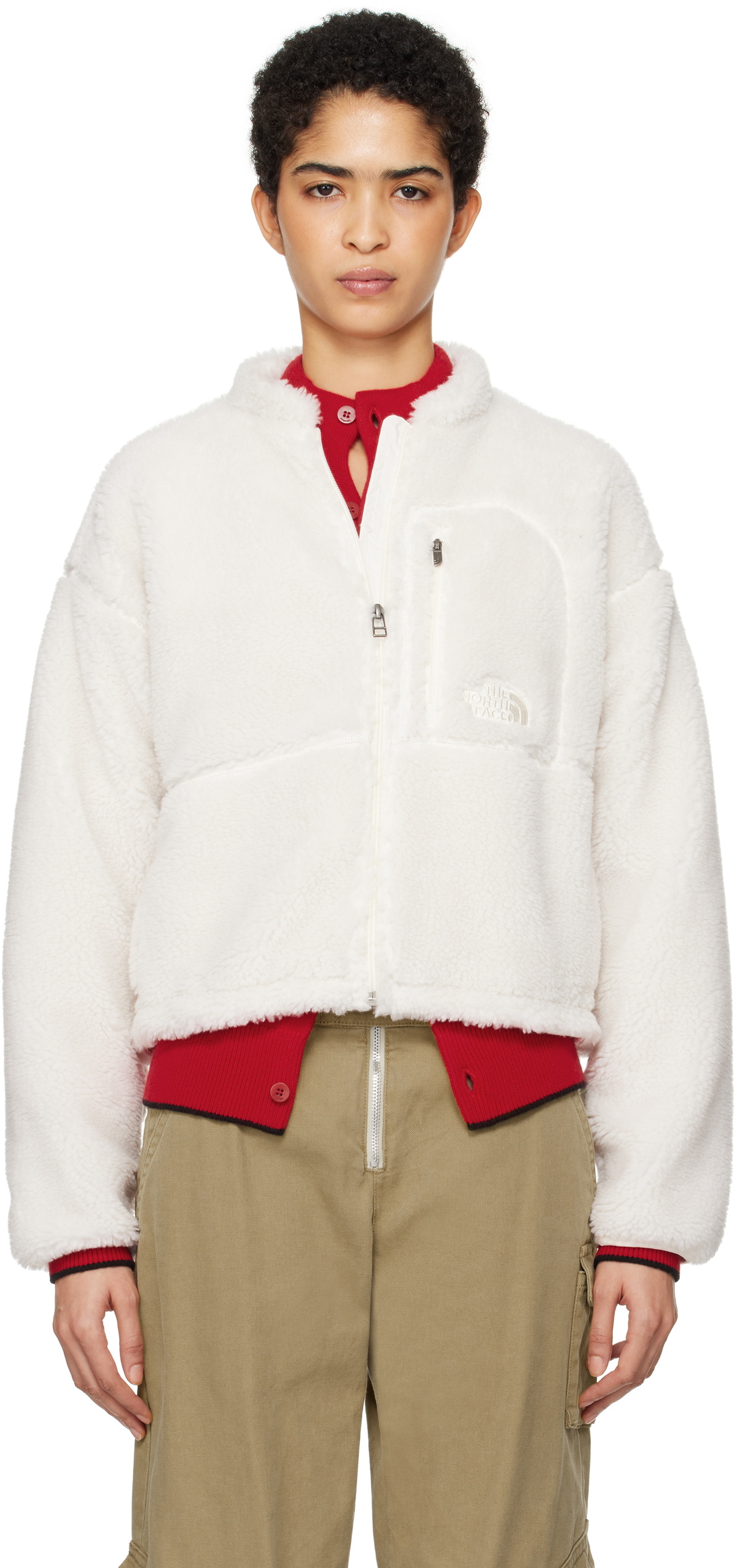 The North Face White Extreme Pile 2 Full-Zip Jacket The North Face