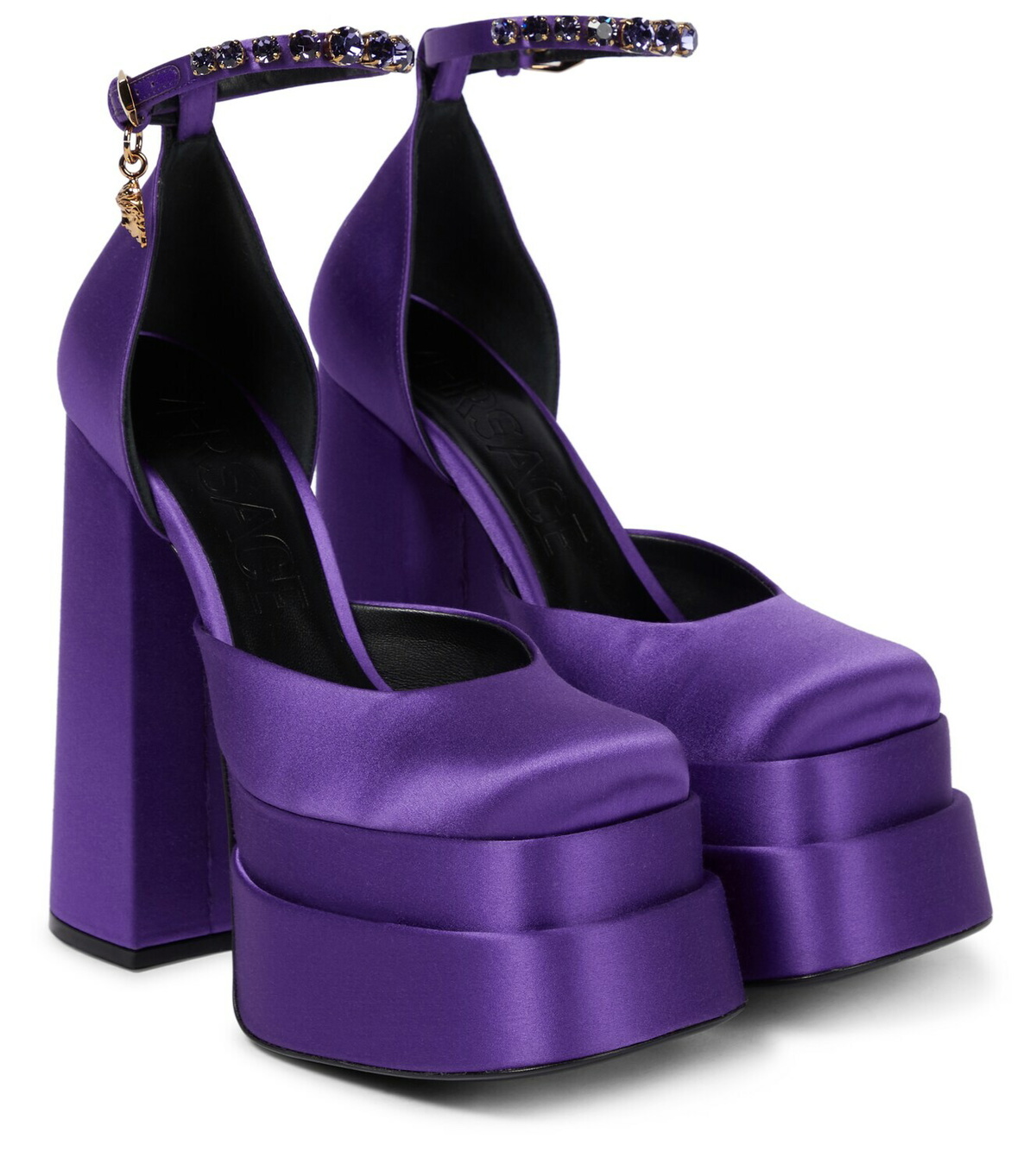 Versace Medusa Aevitas satin platform pumps Versace