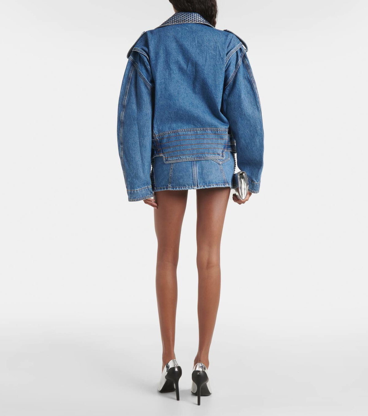 Area Crystal-embellished denim jacket AREA