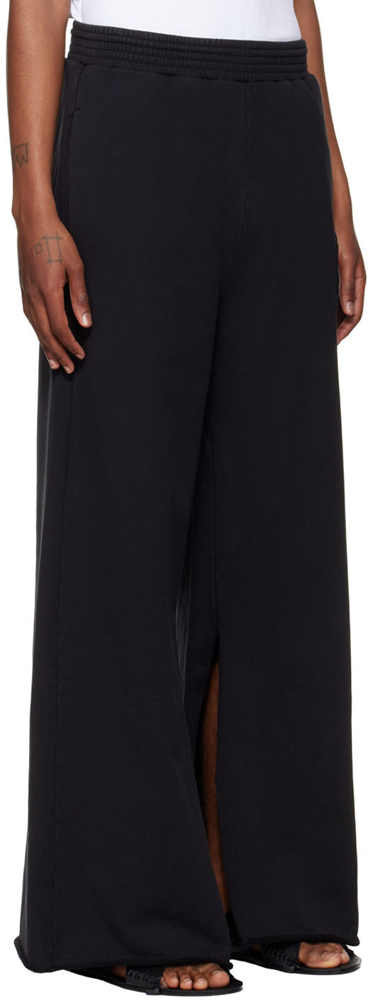MM6 Maison Margiela Black Split Lounge Pants MM6 Maison Margiela