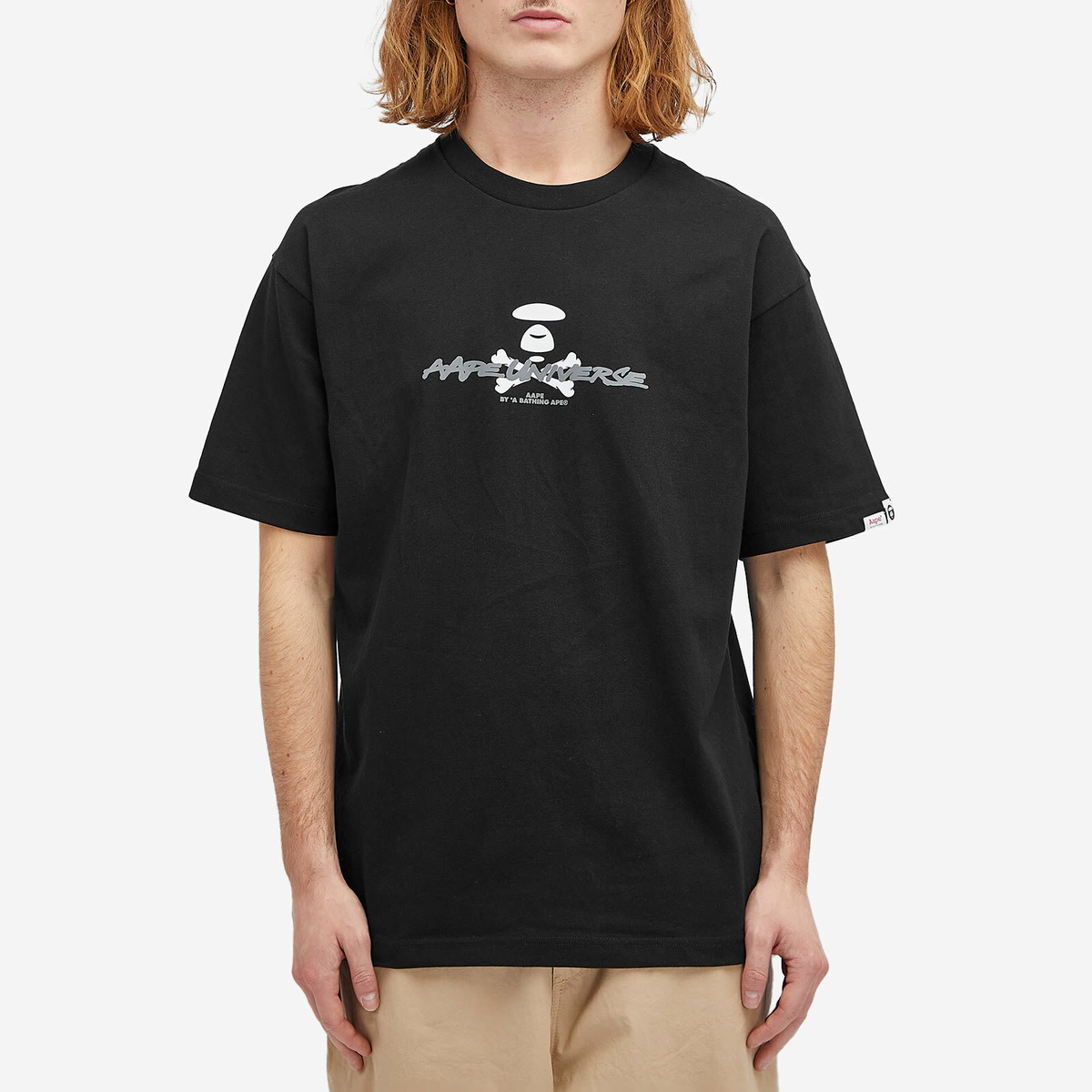 Men's AAPE Graffiti X-Bone T-Shirt in Black AAPE by A Bathing Ape