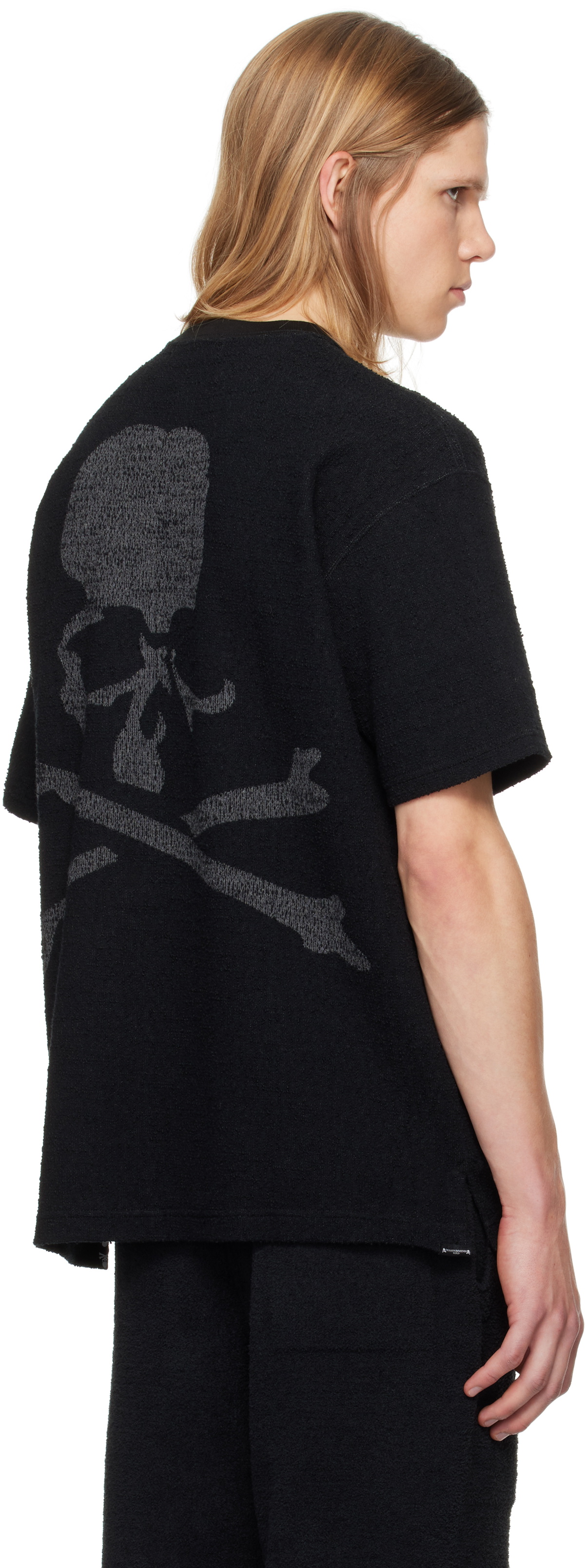MASTERMIND WORLD Black Tweed T-shirt MASTERMIND WORLD