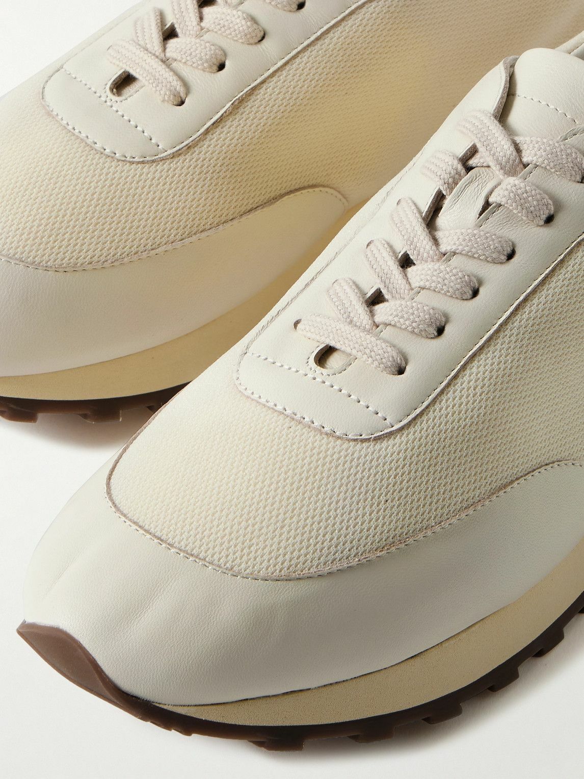 The Row - Owen Leather-Trimmed Mesh Sneakers - Neutrals The Row
