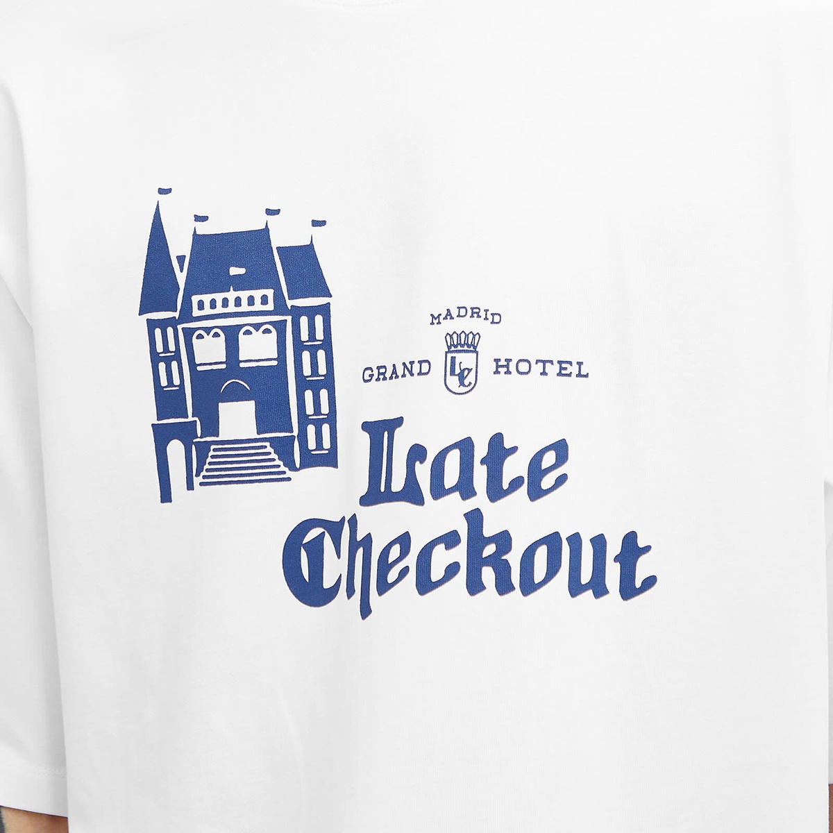 Late Checkout Men's Hotel T-Shirt in White Late Checkout