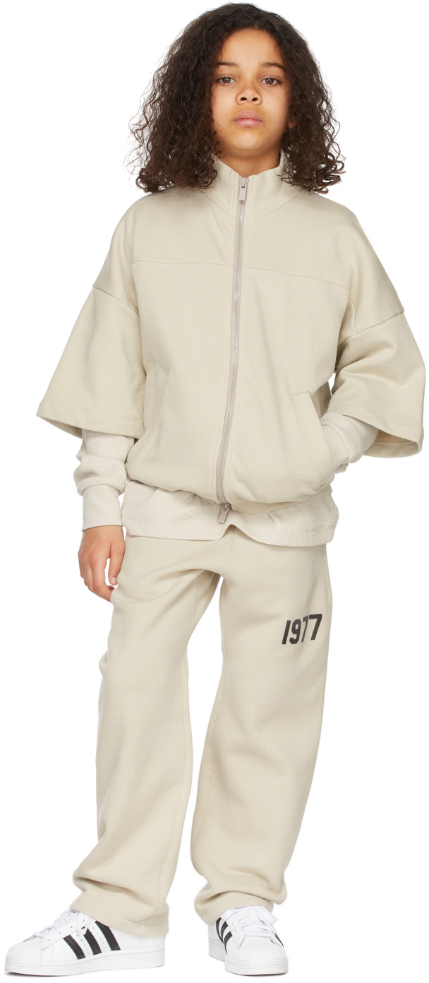 Essentials Kids Beige Full Zip Half Sleeve Jacket Essentials