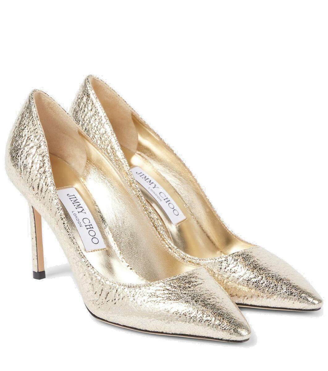 Jimmy Choo Romy 85 metallic faux leather pumps Jimmy Choo