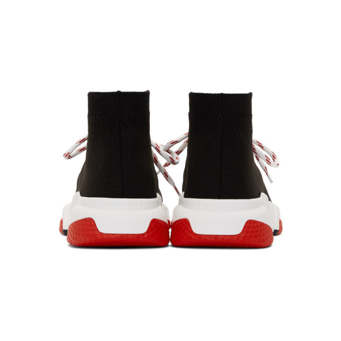 Balenciaga Black and Red Speed Trainer Sneakers Balenciaga