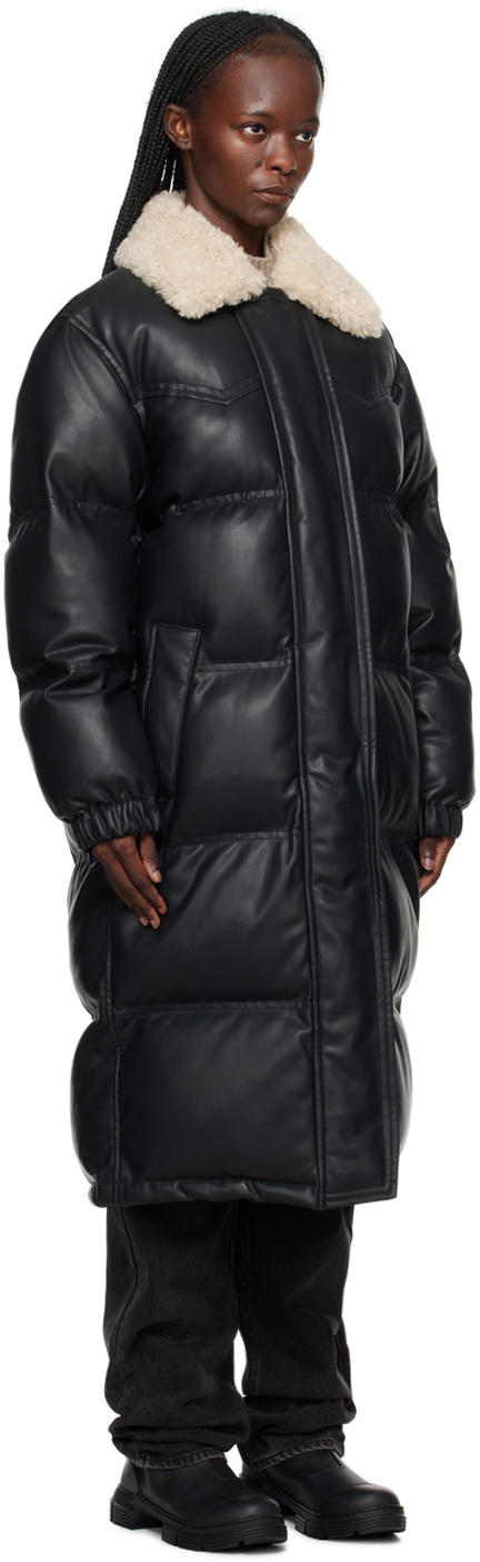 Stand Studio Black Fabiola Faux-Leather Coat Stand Studio