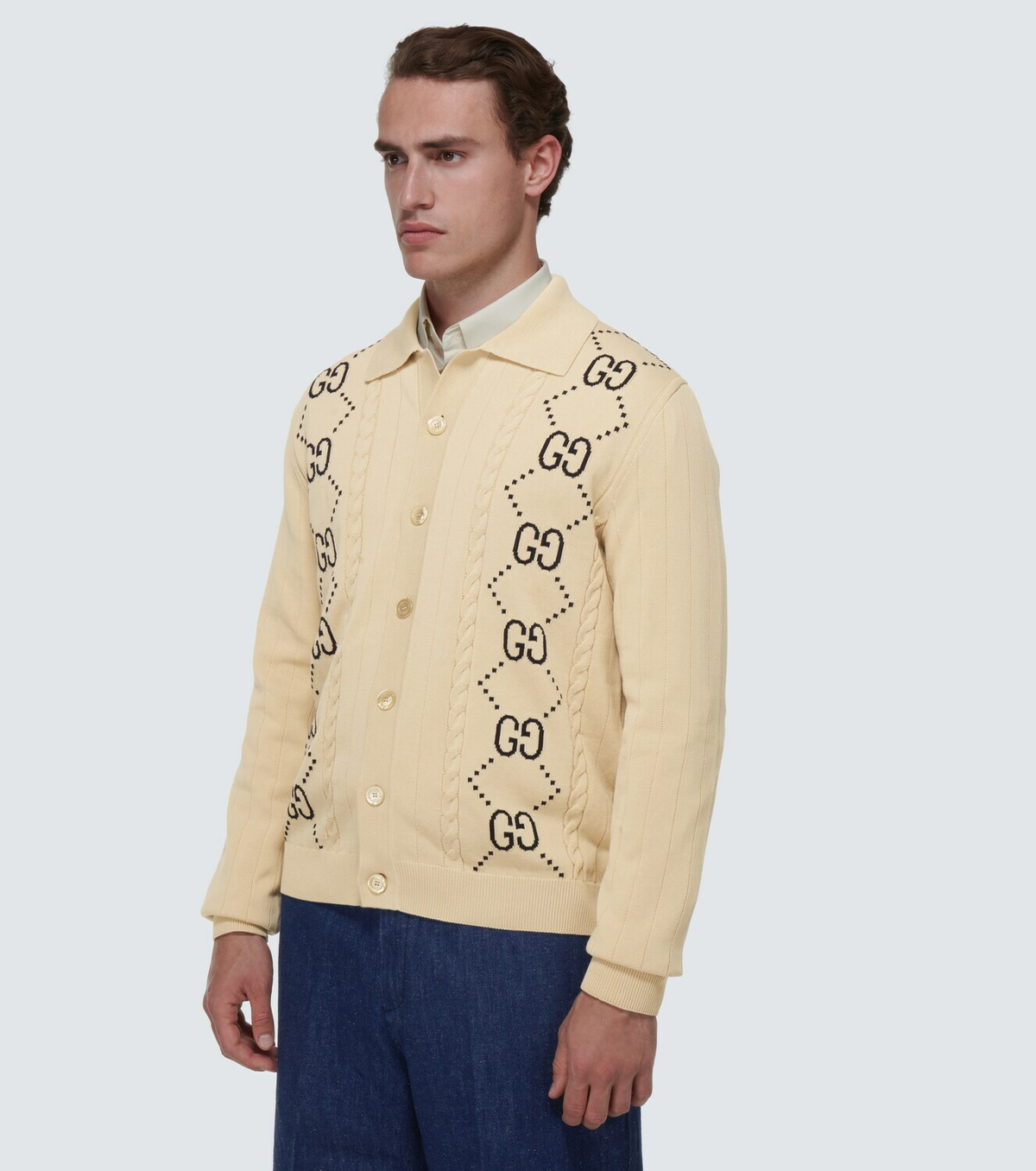 Gucci - GG intarsia cotton cardigan Gucci