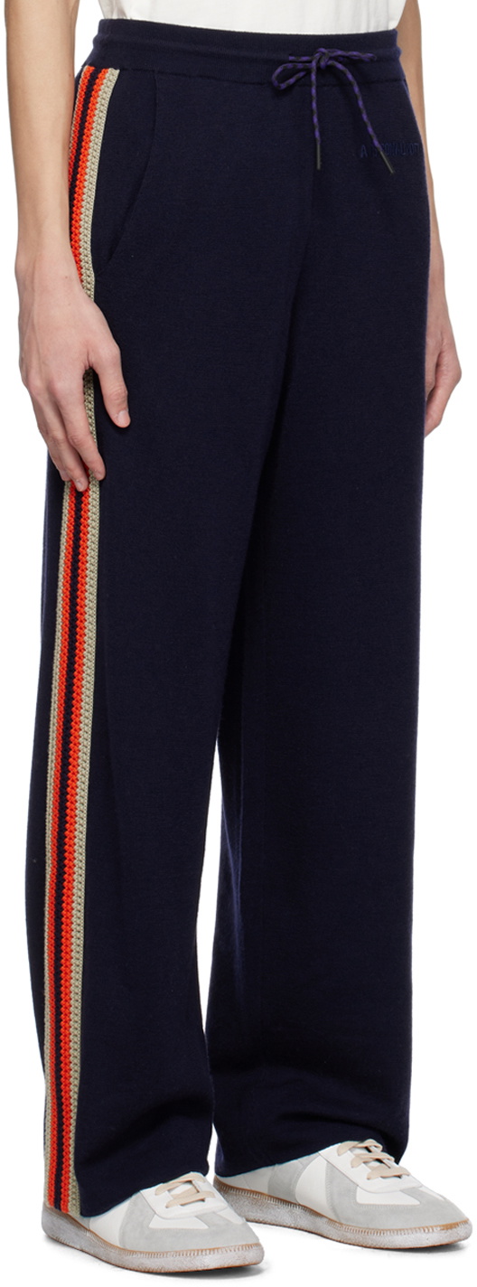 A PERSONAL NOTE 73 Navy Embroidered Trousers