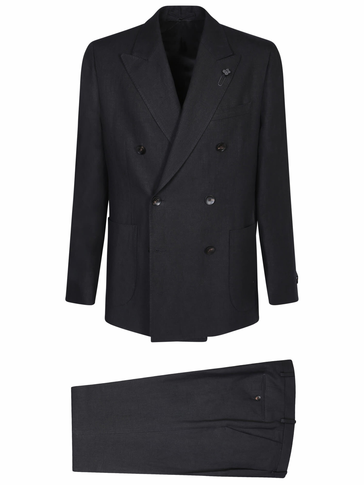 Lardini Double-breasted Black Suit Lardini