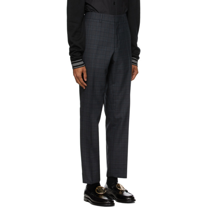 Burberry Blue Checkered English Suit Burberry