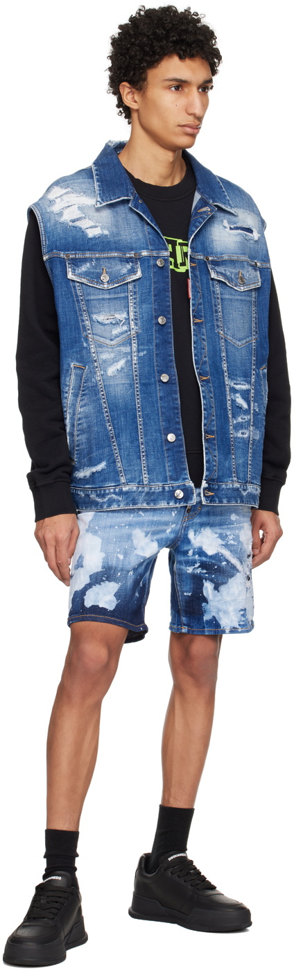 Dsquared2 Blue 'Goth Surfer' Denim Vest Dsquared2