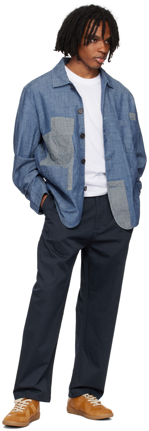 Universal Works Indigo Patched Bakers Jacket Universal Works