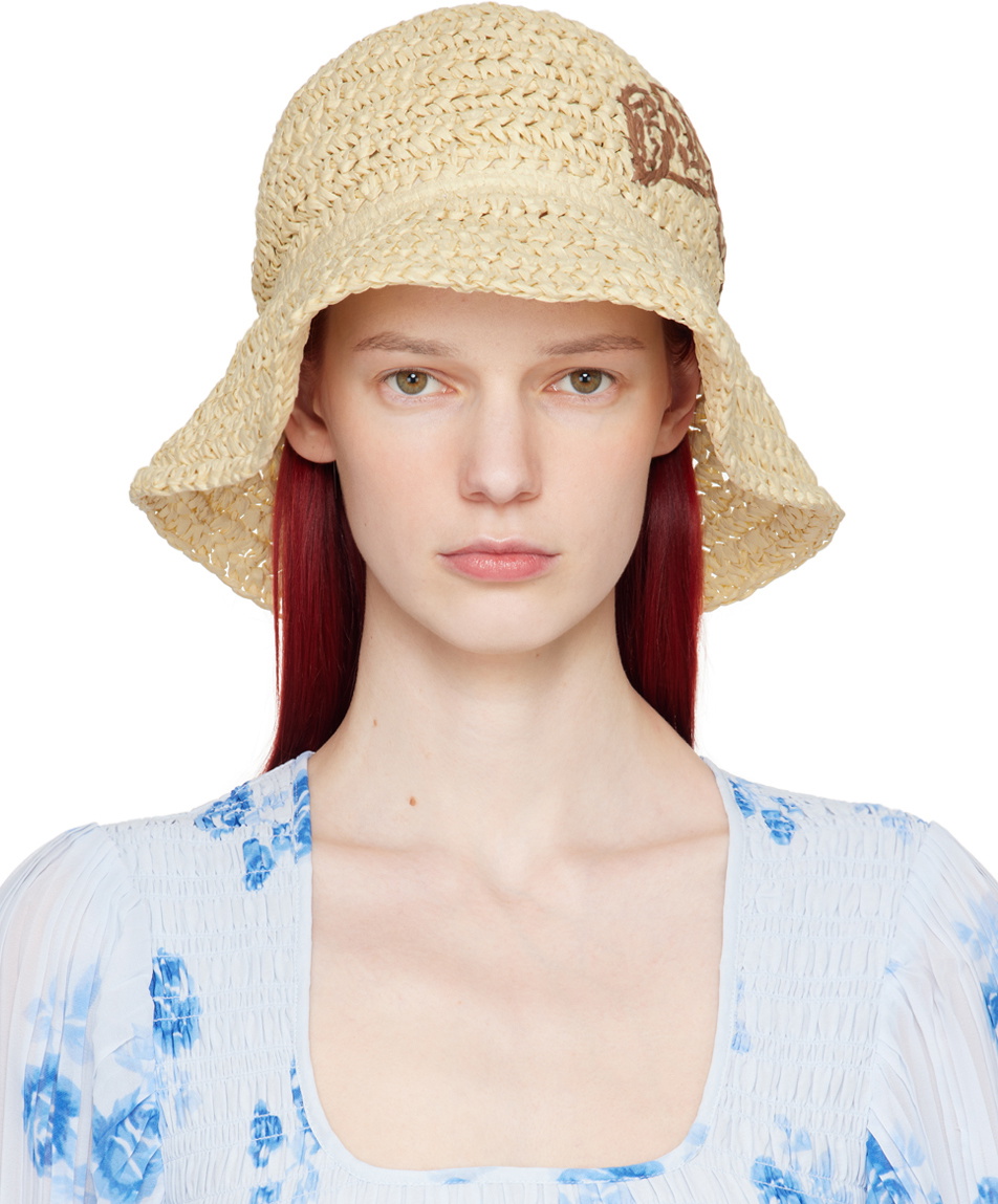 GANNI Beige Summer Bucket Hat GANNI
