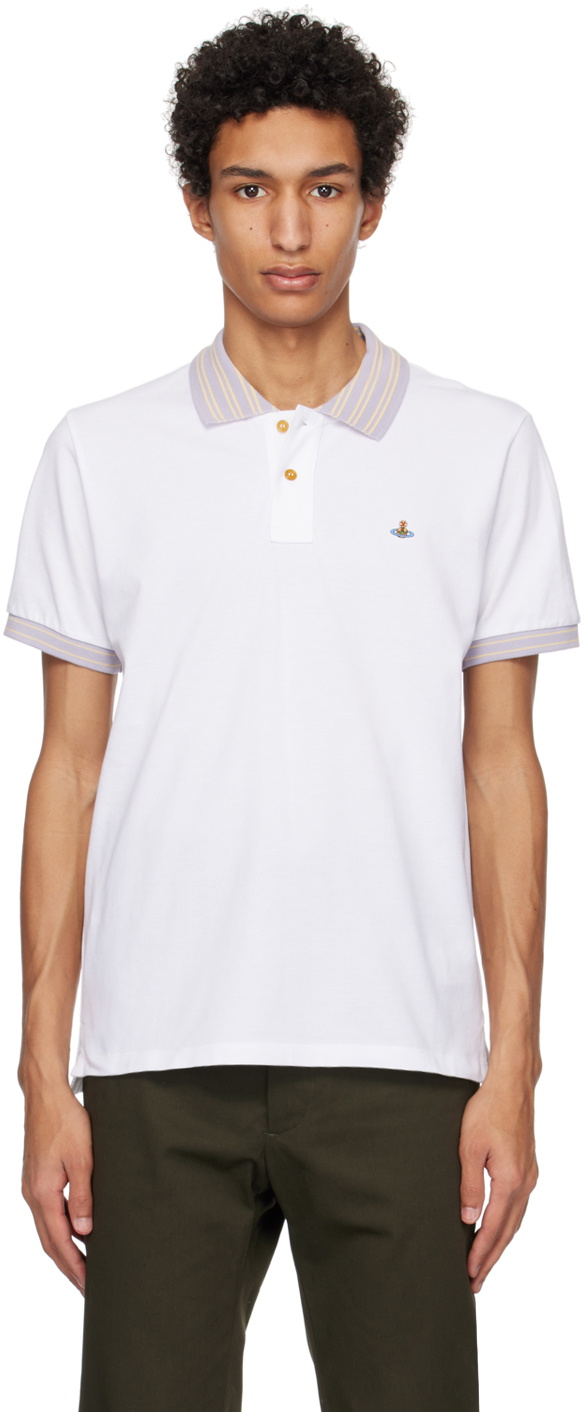 Vivienne Westwood White Stripe Collar Polo Vivienne Westwood