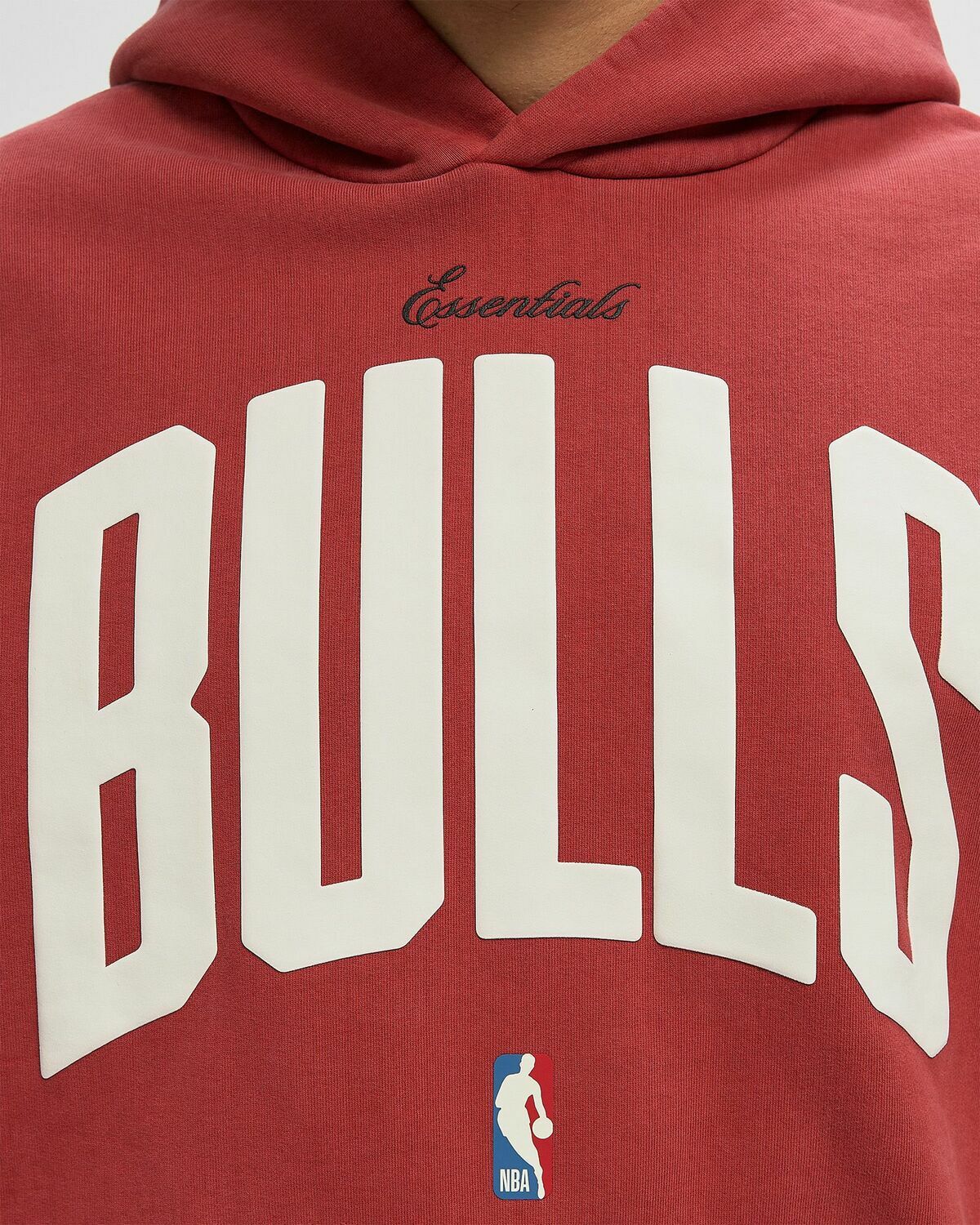 Fear of God Essentials BULLS 90'S HOODIE Red Mens Hoody Fear Of God ...