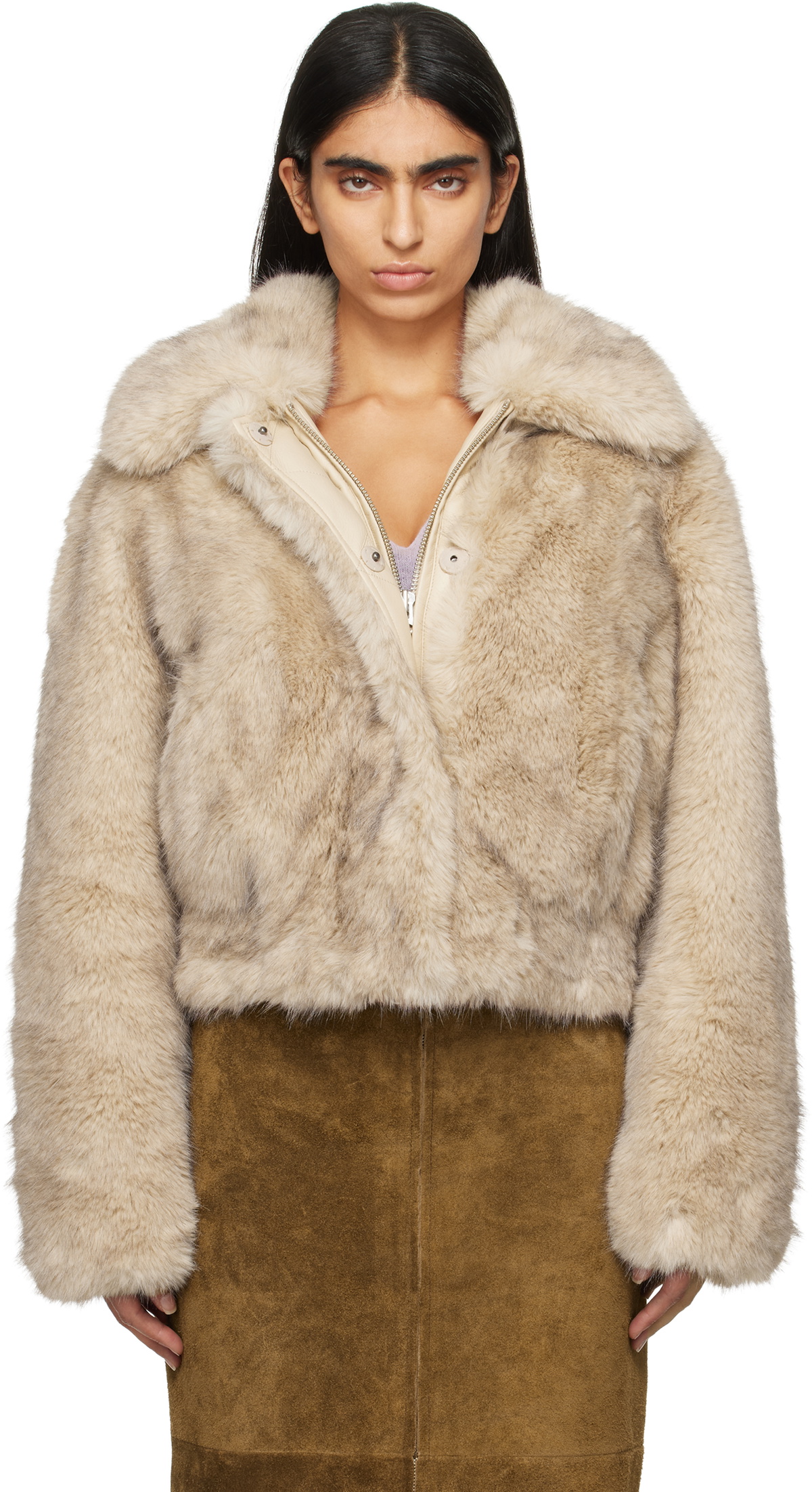 Stand Studio Beige Lena Faux-Fur Jacket Stand Studio