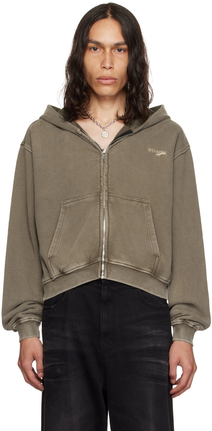We11done Khaki Faded Hoodie We11done