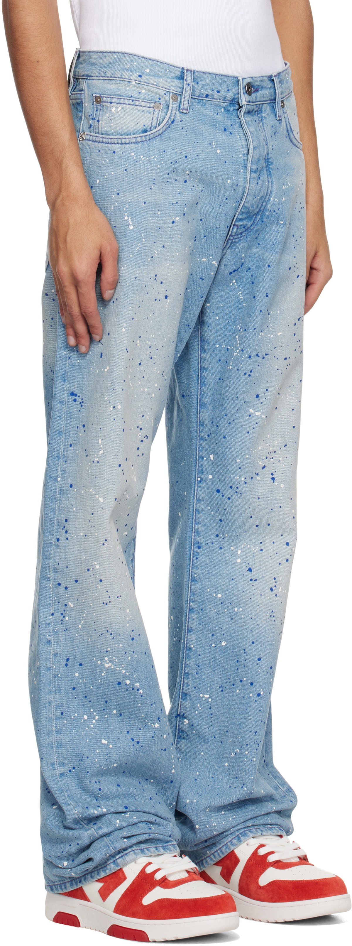 Off-White Blue Paint Splatter Jeans Off-White