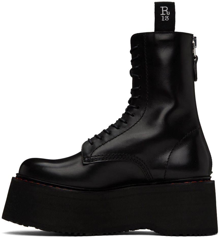 R13 Black Double Stack Boots R13