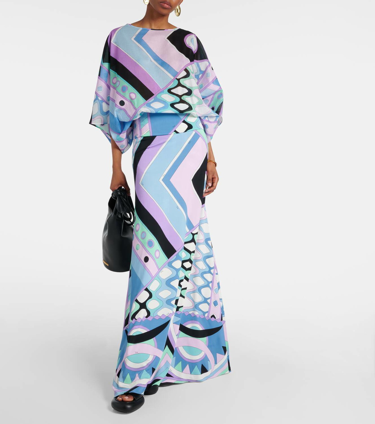 Pucci Vivara-printed satin jersey maxi skirt Emilio Pucci