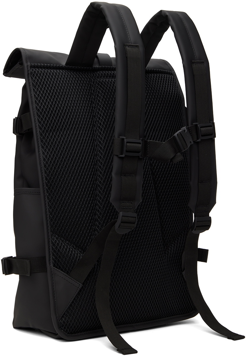 RAINS Black Rolltop Contrast Large Backpack Rains
