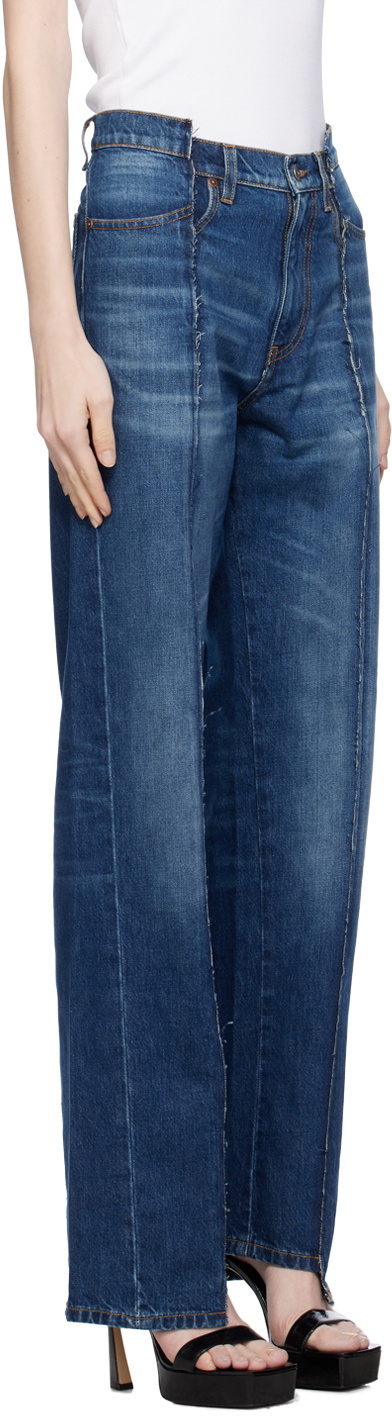Victoria Beckham Blue Deconstructed Jeans Victoria Beckham