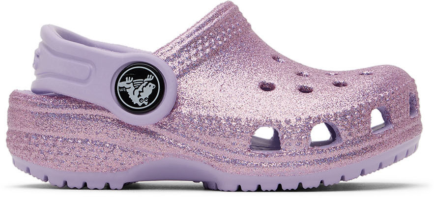 Crocs Baby Purple Classic Glitter Clogs Crocs