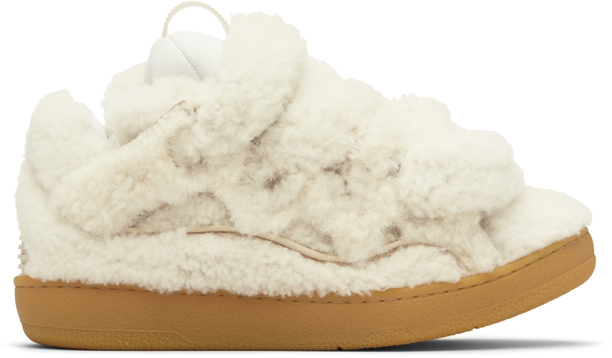 Lanvin Off-White Curb Shearling Sneakers Lanvin