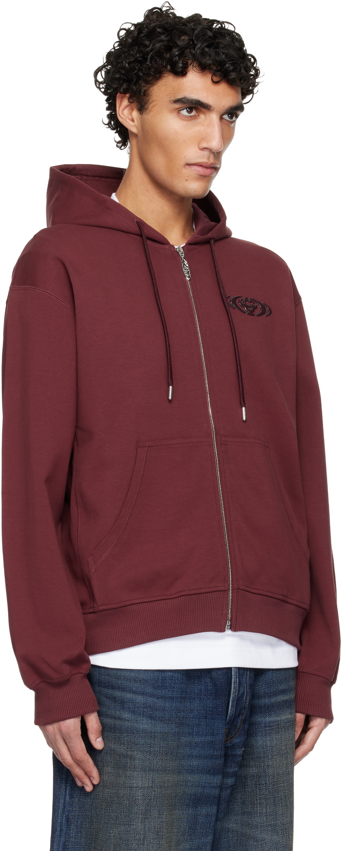 Casablanca Red Pebble Logo Zip-Up Hoodie Casablanca
