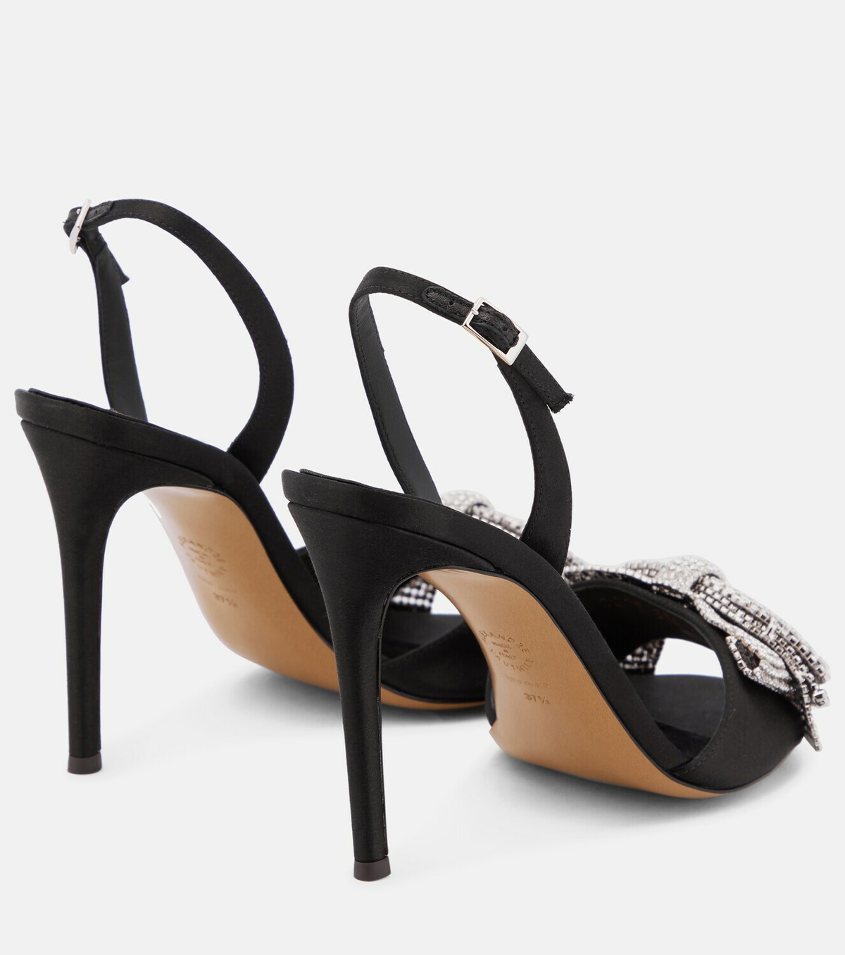 Alexandre Vauthier - Embellished satin slingback sandals Alexandre Vauthier