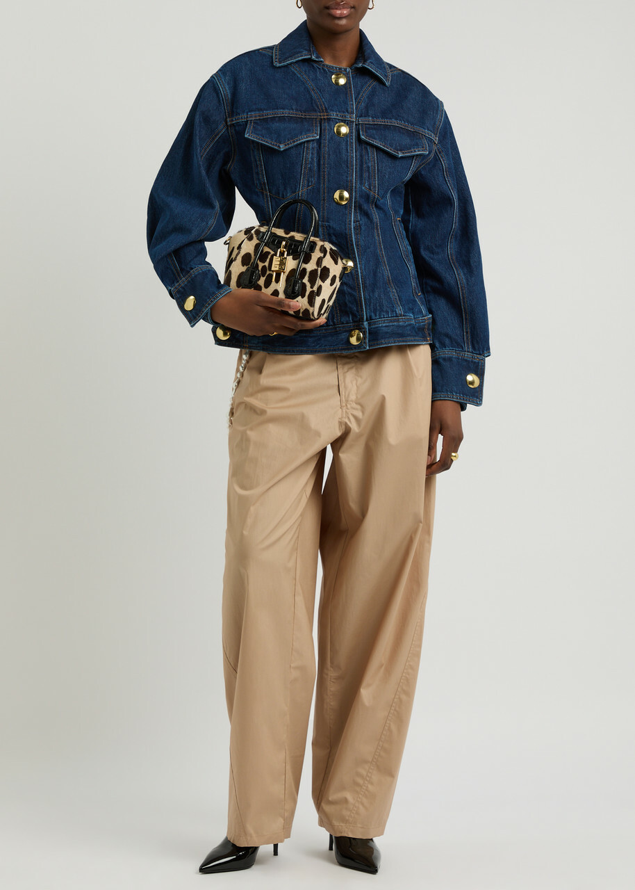 Darkpark Phebe Pearl-embellished Cotton-poplin Trousers Camel DARKPARK