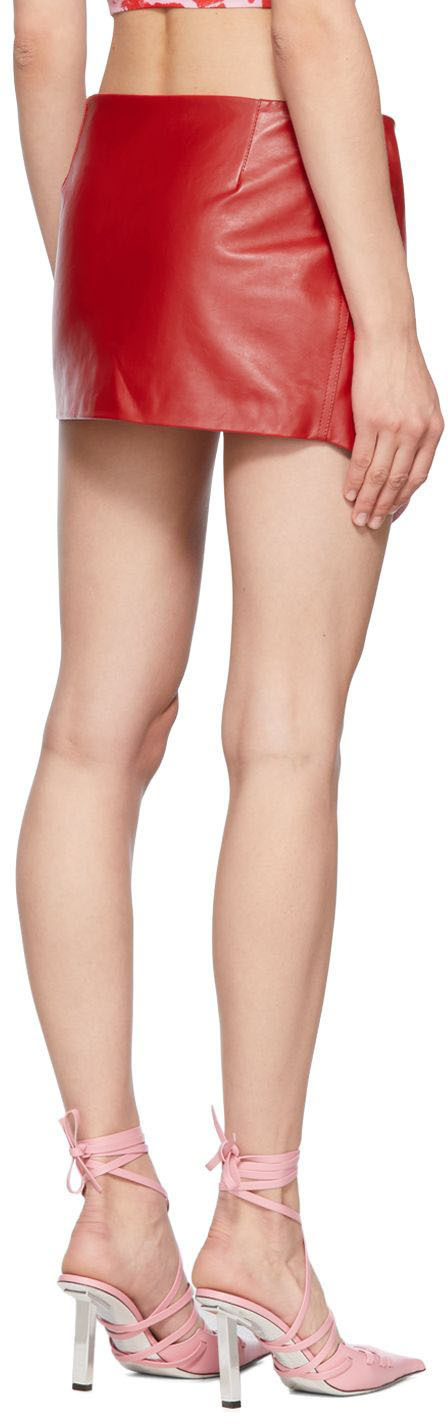 ioannes Red Leather Mini Skirt ioannes