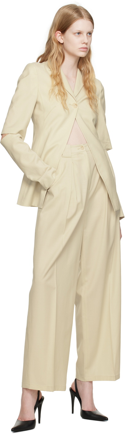 LVIR Beige Slit-Sleeve Blazer LVIR