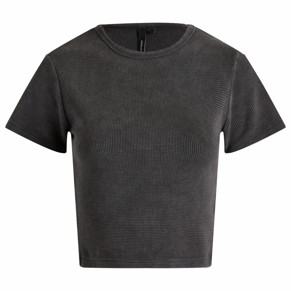 Entire Studios Women's Micro Waffle T-Shirt in Washed Black Entire Studios