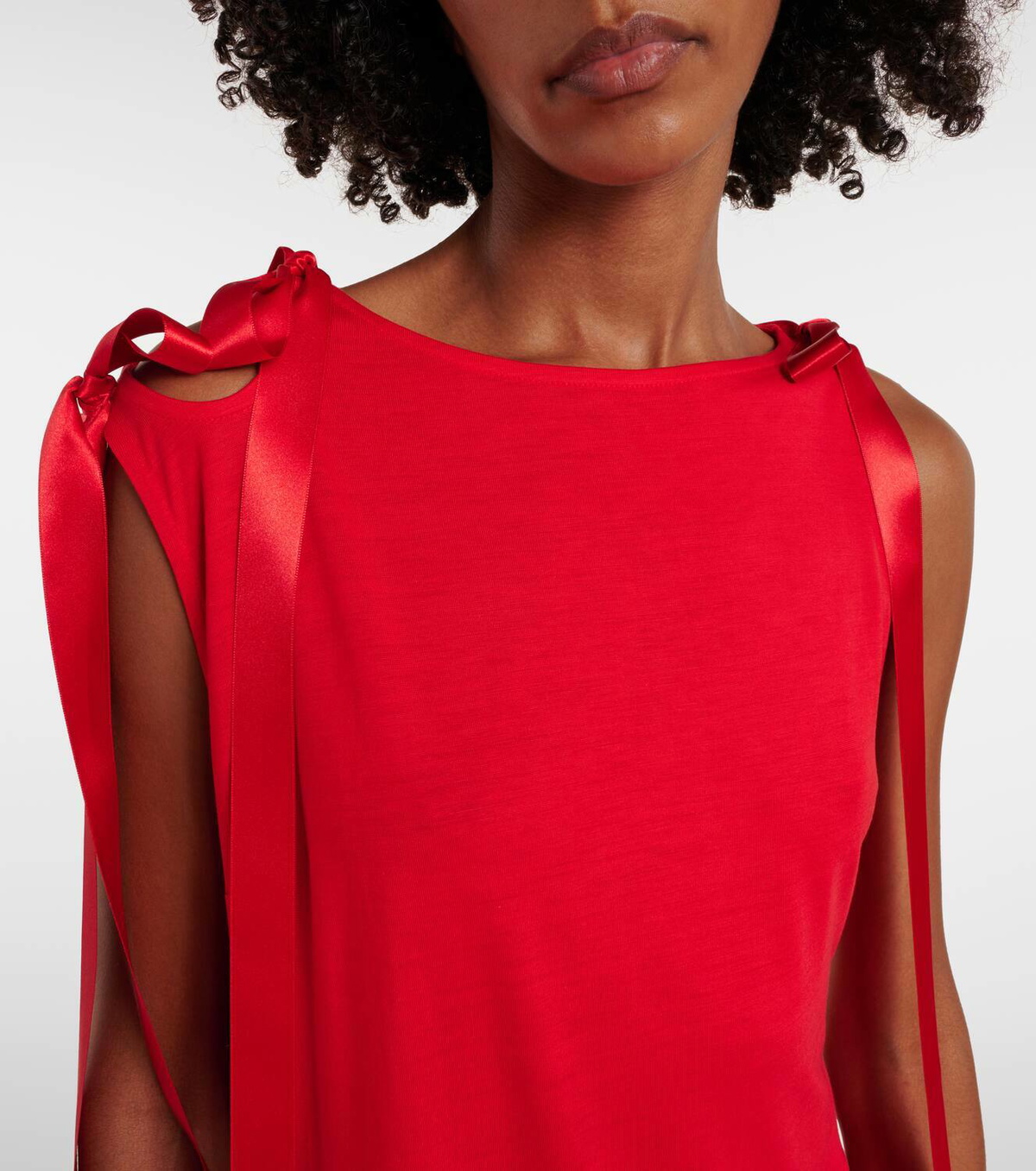 Simone Rocha Bow-detail jersey midi dress Simone Rocha