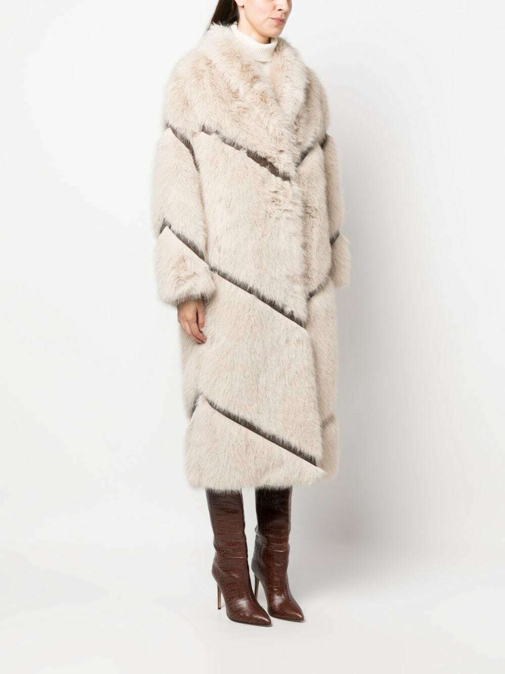 STAND - Everleigh Faux Fur Long Coat Stand Studio