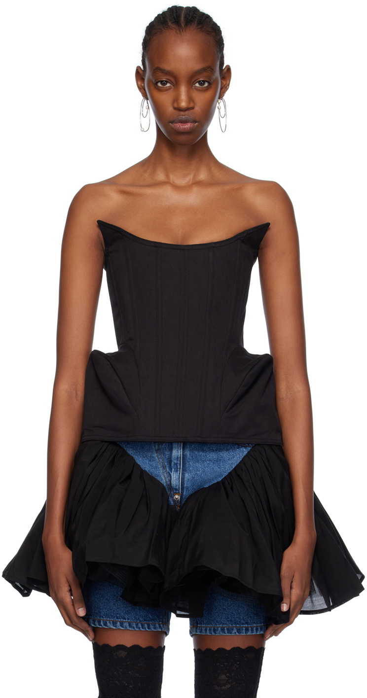 Pushbutton Black Puff Detail Camisole Pushbutton