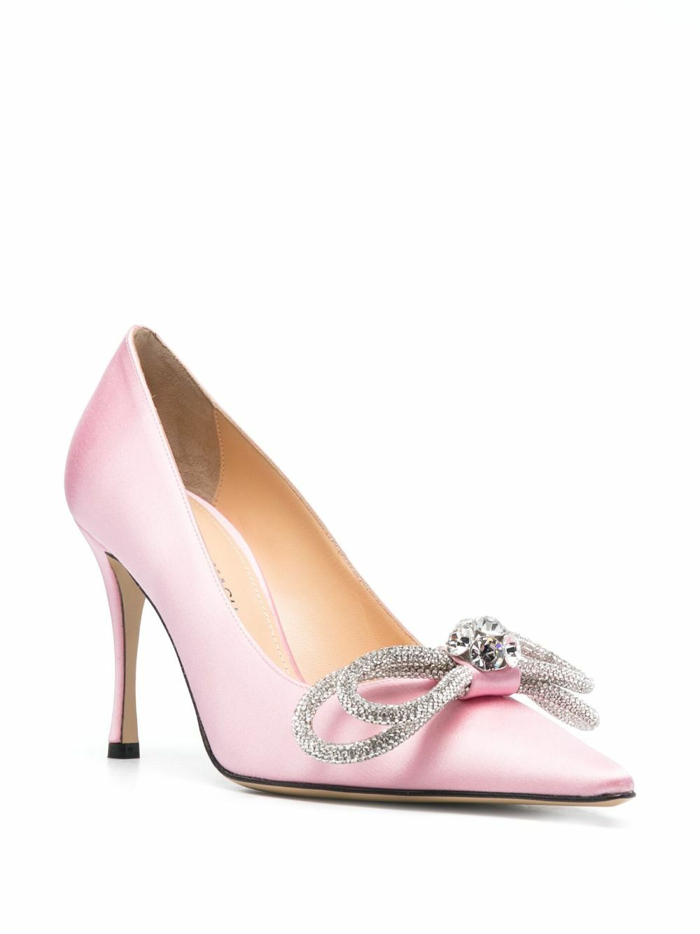 MACH & MACH - Double Bow Satin Heel Pumps MACH & MACH