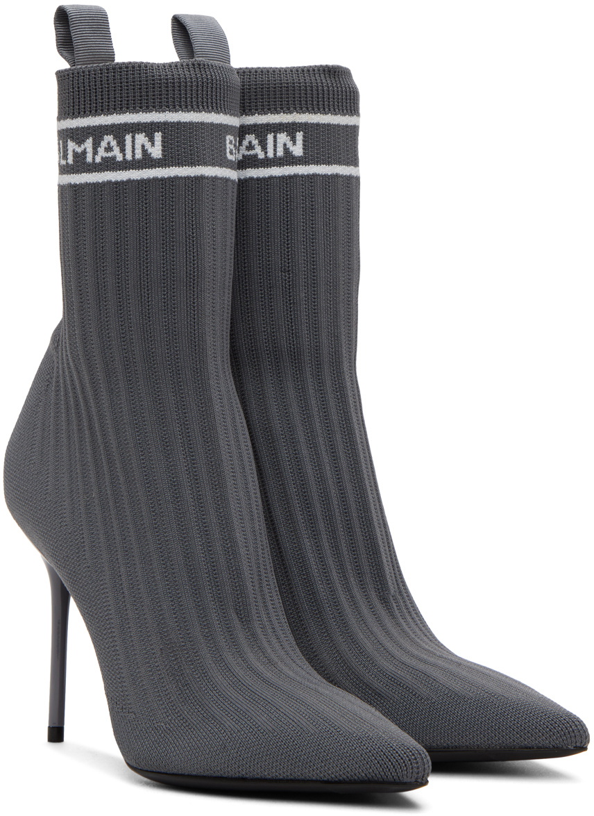 Balmain Gray Skye Boots Balmain